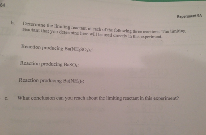 Determine the limiting reactant in each of the | Chegg.com