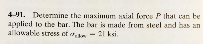 Solved 4-91. Determine the maximum axial force P that can be | Chegg.com Solved 4-91. Determine the maximum axial force P that can be | Chegg.com