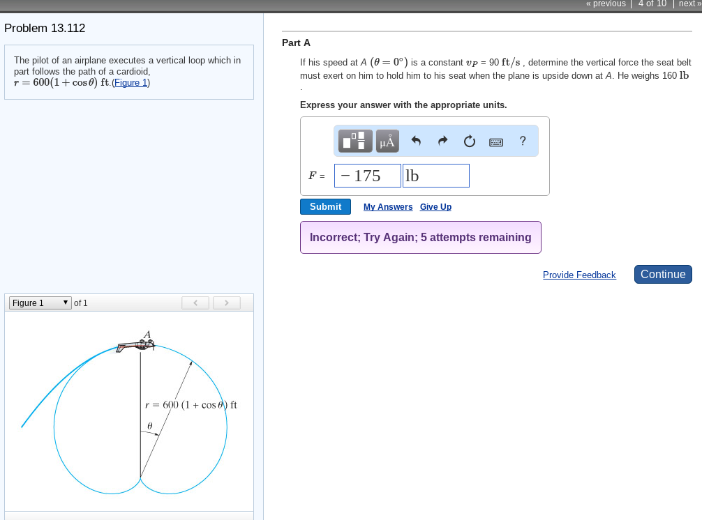 Solved The pilot of an airplane executes a vertical loop | Chegg.com