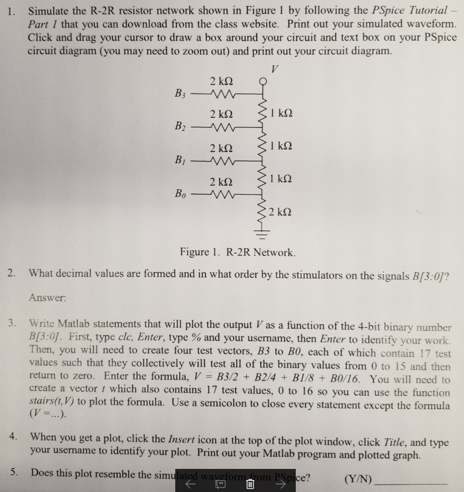 Solved Simulate the R-2R resistor network shown in Figure 1 | Chegg.com