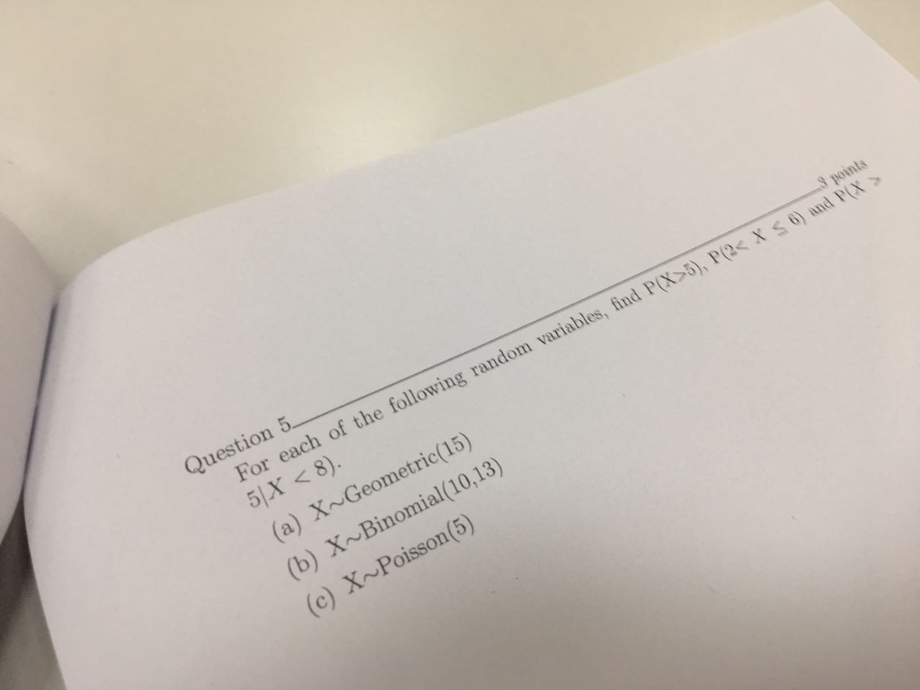 Solved Question 5 8 points For each of the following random | Chegg.com