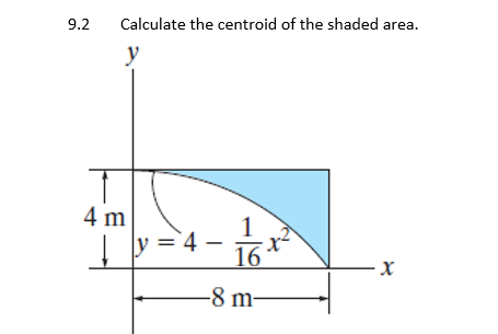 Solved Calculate the centroid of the shaded area. | Chegg.com