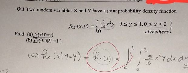 Solved Q.1 Two random variables X and Y have a joint | Chegg.com