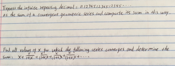 Solved Express the infinite repeating decimal = | Chegg.com