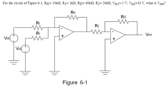 Solved For the circuit of Figure 6-1, Rf1= 10k?; R1= 1k?; | Chegg.com