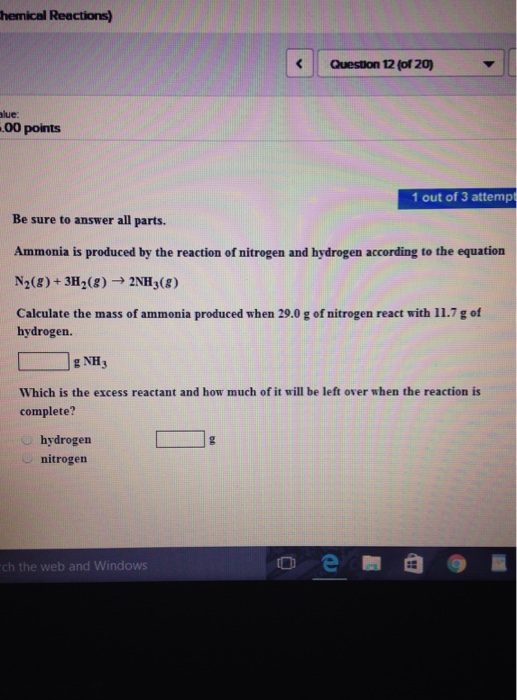 Solved: Be Sure To Answer All Parts. Ammonia Is Produced B... | Chegg.com