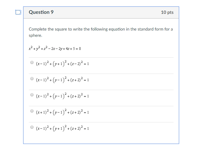 Solved Complete the square to write the following equation | Chegg.com