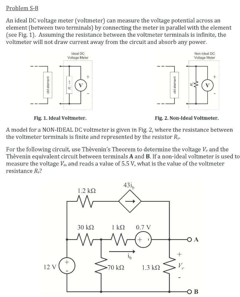 Solved An ideal DC voltage meter (voltmeter) can measure the | Chegg.com