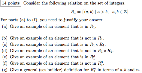 Solved Consider the following relation on the set of | Chegg.com