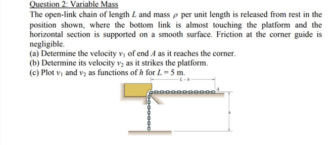 Solved Question 2: Variable Mass The open-link chain of | Chegg.com