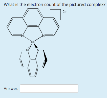Solved What is the electron count of the pictured complex? | Chegg.com