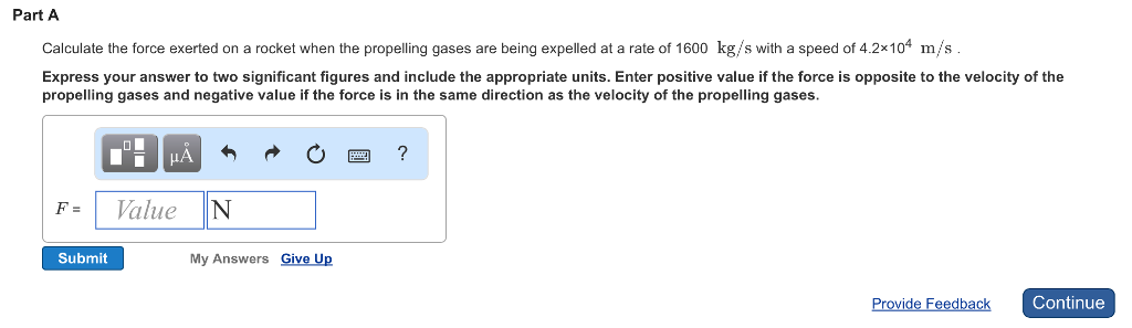 Solved Calculate the force exerted on a rocket when the | Chegg.com