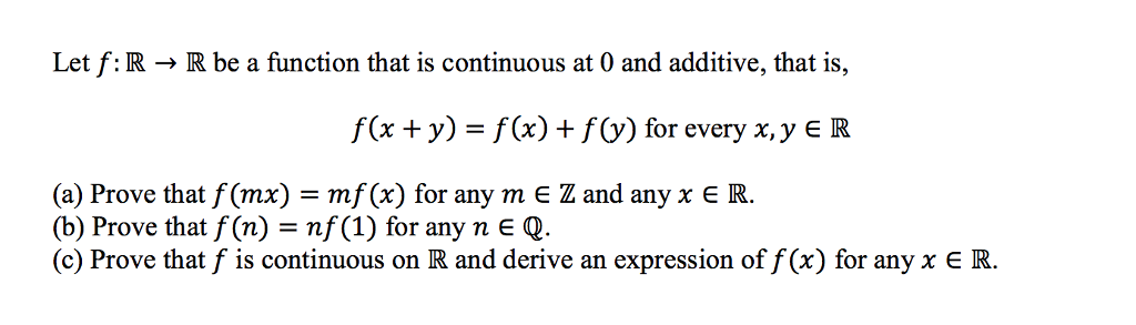 Solved Let F R R Be A Function That Is Continuous At 0