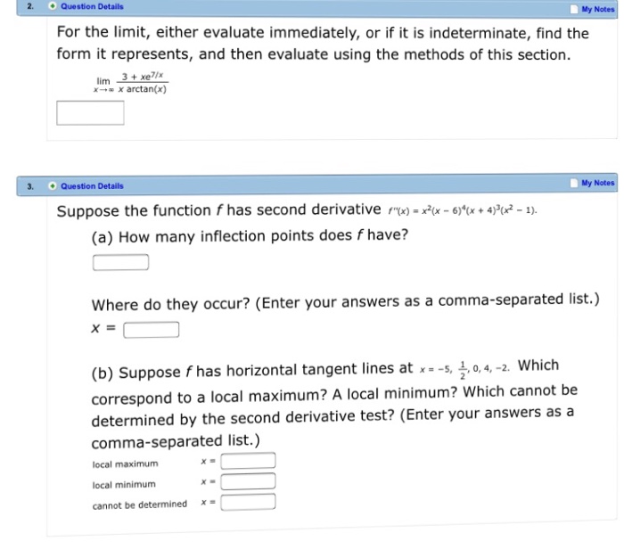 Solved For the limit, either evaluate immediately, or if it | Chegg.com