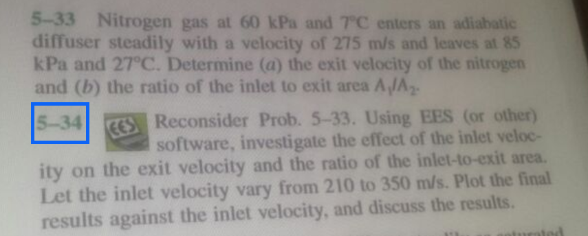 Solved Can someone please solve problem 5-34 ONLY using EES | Chegg.com