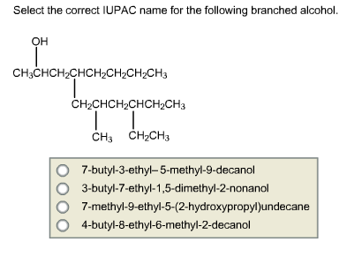 Solved Select the correct IUPAC name for the following | Chegg.com