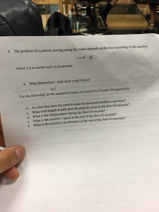 Solved The position of a particle moving along the x-axis | Chegg.com