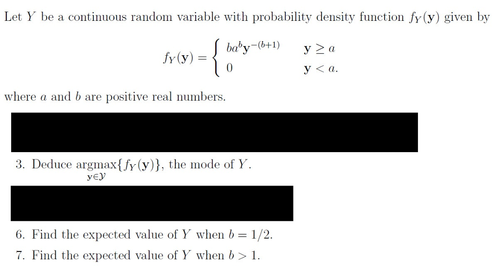 Solved Let Y be a continuous random variable with | Chegg.com