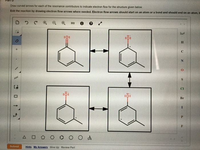 Solved Draw curved arrows for each of the resonance | Chegg.com