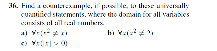 Solved 36. Find a counterexample, if possible, to these | Chegg.com