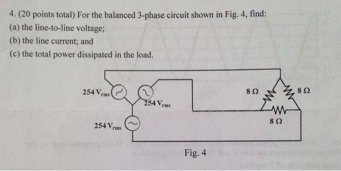 Solved 4. (20 points total) For the balanced 3-phase circuit | Chegg.com