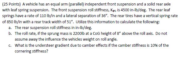 Solved li with leaf spring suspension. The front suspension | Chegg.com