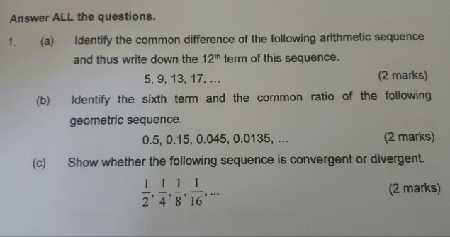 Solved Answer ALL the questions. 1. (a) Identify the common | Chegg.com