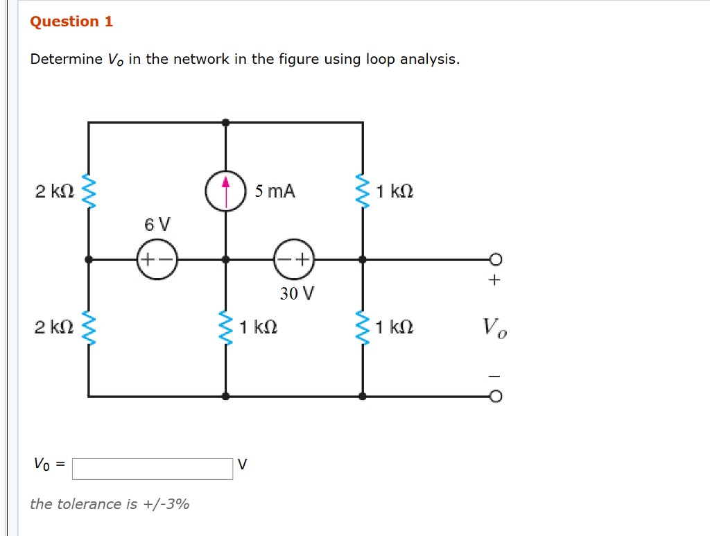 Solved Determine V_0 in the network in the figure using loop | Chegg.com Solved Determine V_0 in the network in the figure using loop | Chegg.com
