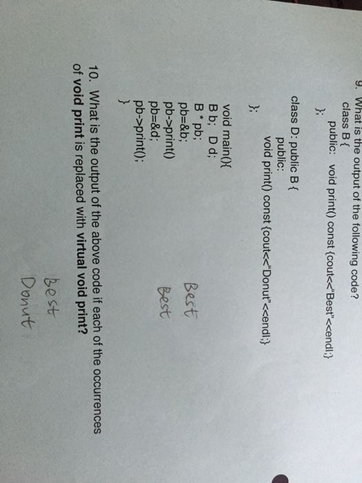 Solved 1 Suppose Class D Is Derived From Class B And Class 0443