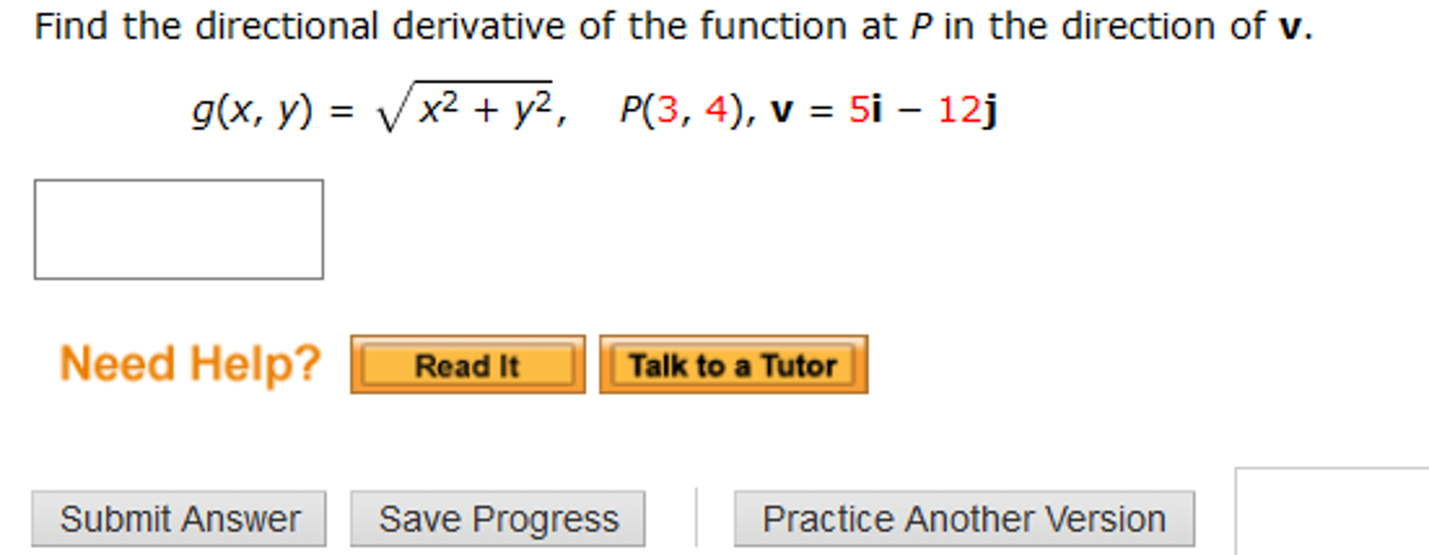 Solved Find The Directional Derivative Of The Function At