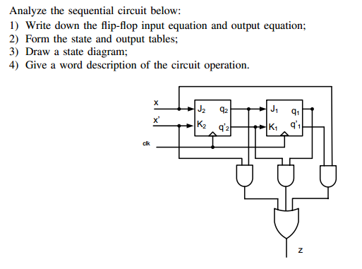 Analyze the sequential circuit below: Write down the | Chegg.com