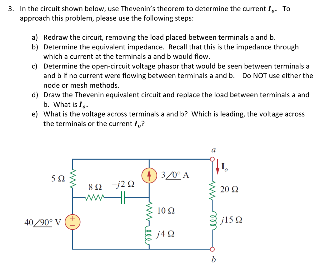 Solved 3. In the circuit shown below, use Thevenin's theorem | Chegg.com
