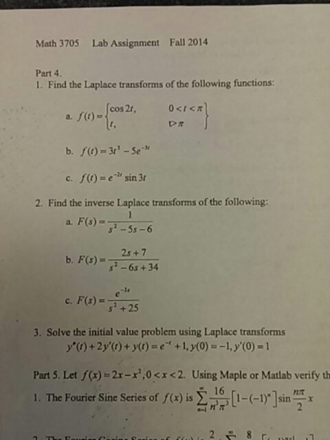 slove part 4 & 5 in matlab | Chegg.com