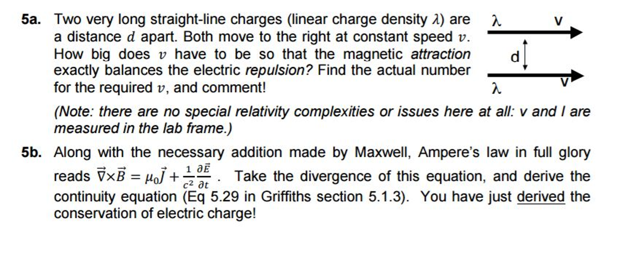 Solved Two very long straight-line charges (linear charge | Chegg.com