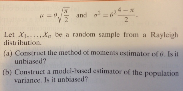 mu = theta pi/2 and sigma^2 = theta^2 4 - pi/2. Let | Chegg.com