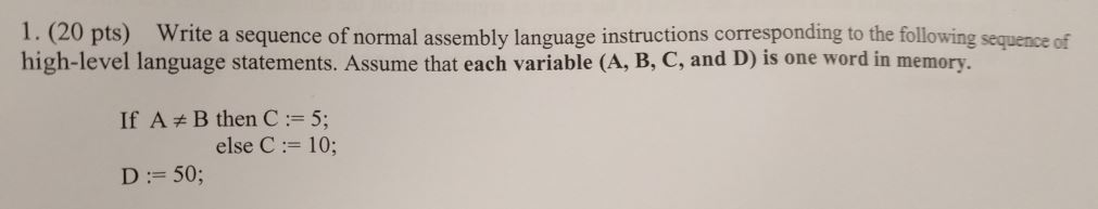 Solved Write a sequence of normal assembly language | Chegg.com