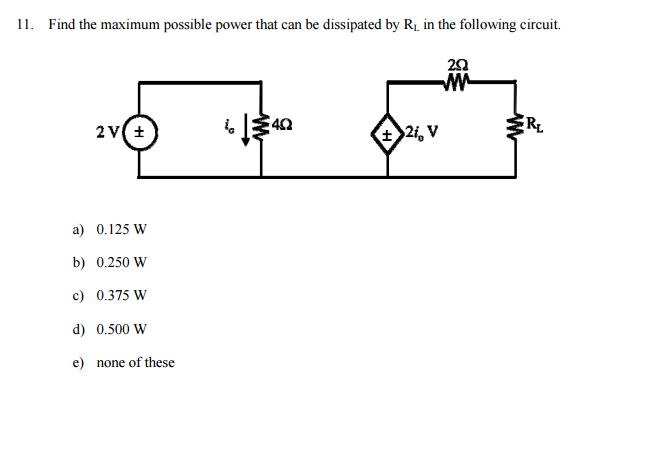 Solved Find the maximum possible power that can be | Chegg.com