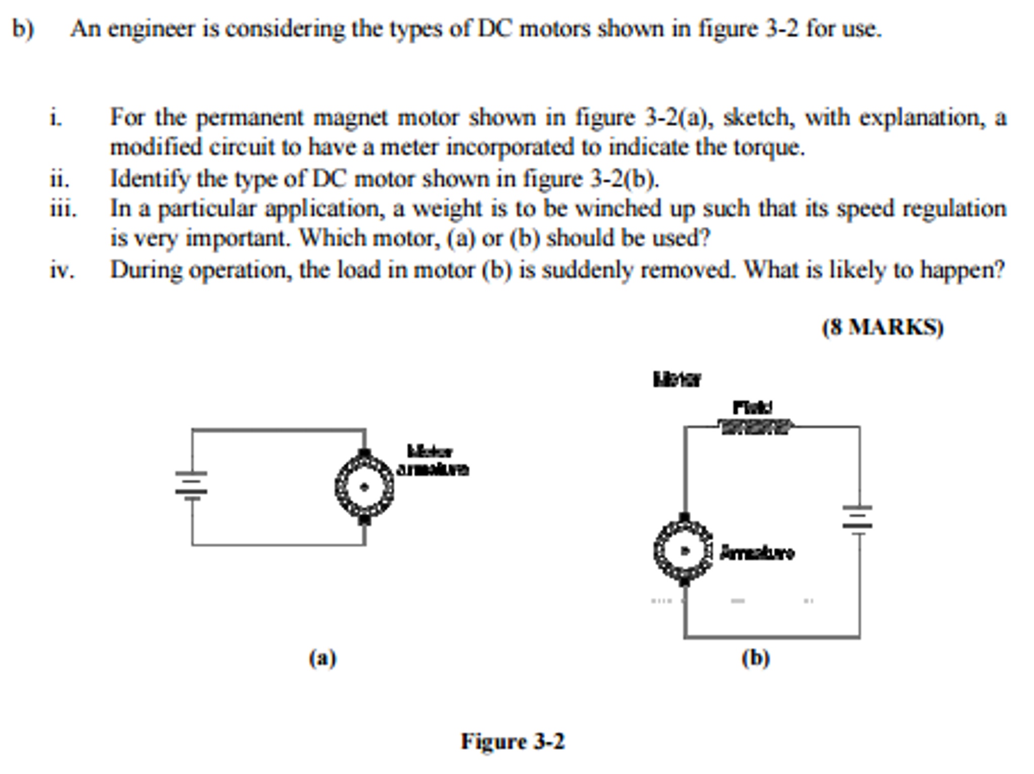 Solved An engineer is considering the types of DC motors | Chegg.com