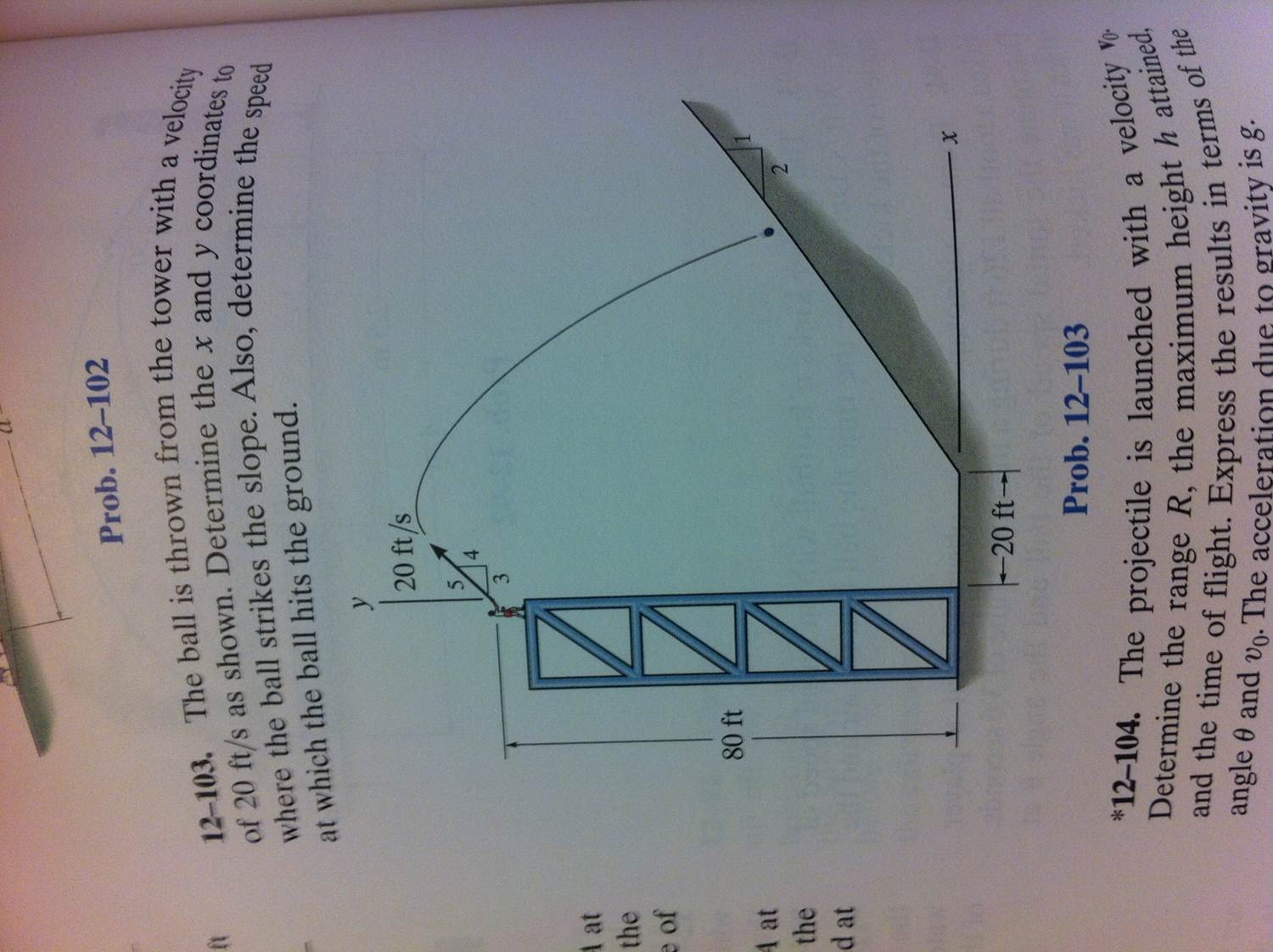 Solved The ball is thrown from the tower with a velocity of | Chegg.com