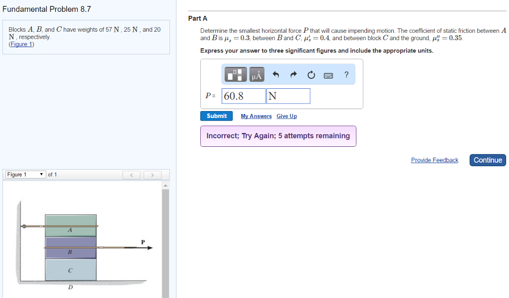 Solved Fundamental Problem 8.7 Part A Blocks A, B, and C | Chegg.com