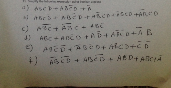 Solved Simplify the following expression using Boolean | Chegg.com