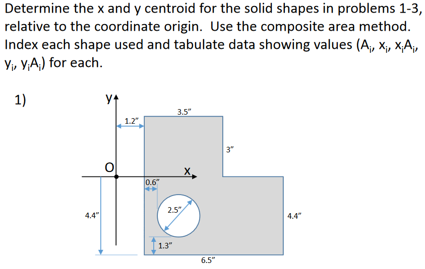 Solved Determine the x and y centroid for the solid shapes | Chegg.com