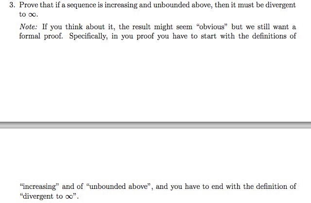 Solved 3. Prove that if a sequence is increasing and | Chegg.com