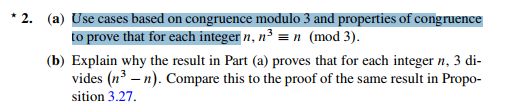 Solved Use cases based on congruence modulo 3 and properties | Chegg.com