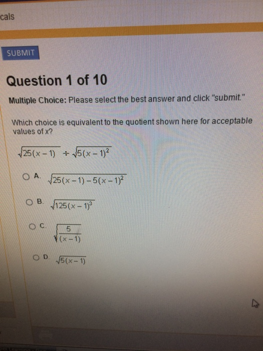 Solved Which choice is equivalent to the quotient shown here | Chegg.com