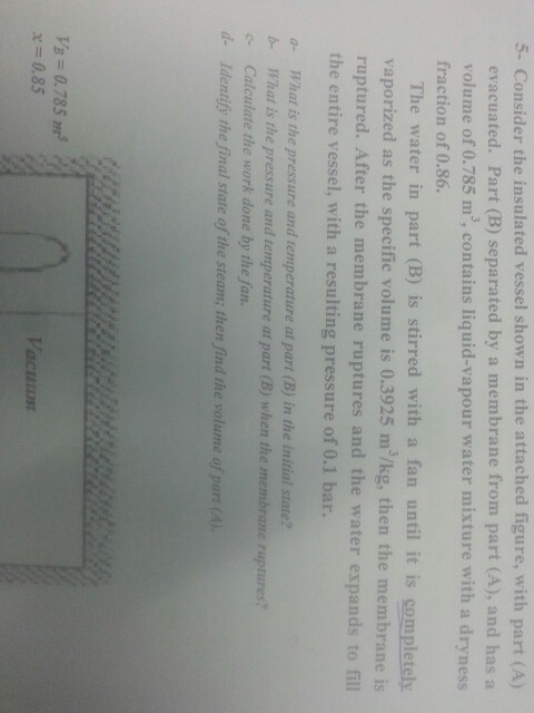 Consider the insulated vessel shown in the attached | Chegg.com