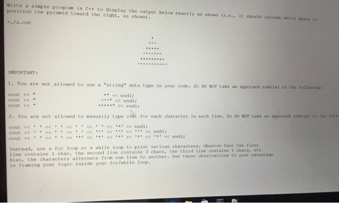 Solved Write A Simple Program In C To Display The Output 9989