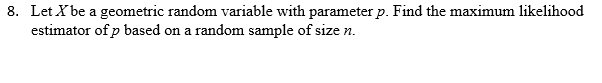 Solved Let Xbe a geometric random variable with parameter p. | Chegg.com