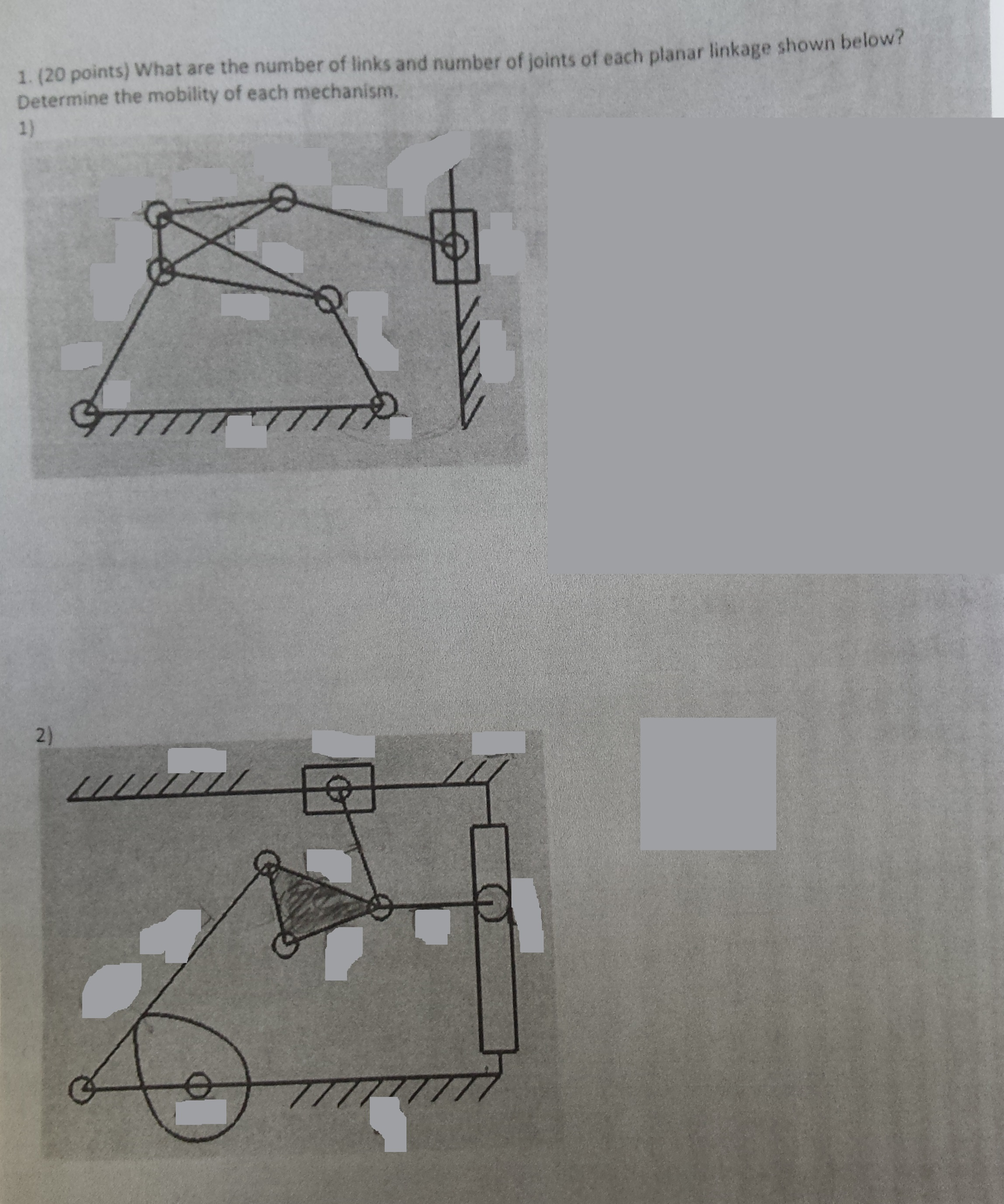 Solved 1. What are the number of links and number of joints | Chegg.com