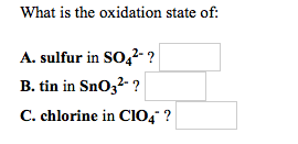 Solved What is the oxidation state of: sulfur in SO_4^2- ? | Chegg.com